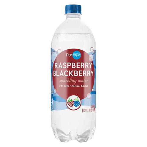PurAqua Raspberry Blackberry Sparkling Water, 33.8 fl oz